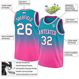 Custom Color Crash Gradient Basketball Jersey Men/Women/Youth DIY Your Personalize Stitched/Printed Letters and Numbers Logo