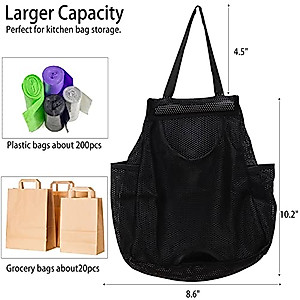 2pcs Plastic Bag Holders Grocery Bags Storage Small Dispenser Pockets Organizer, 8.6 inch x 10.2 inch