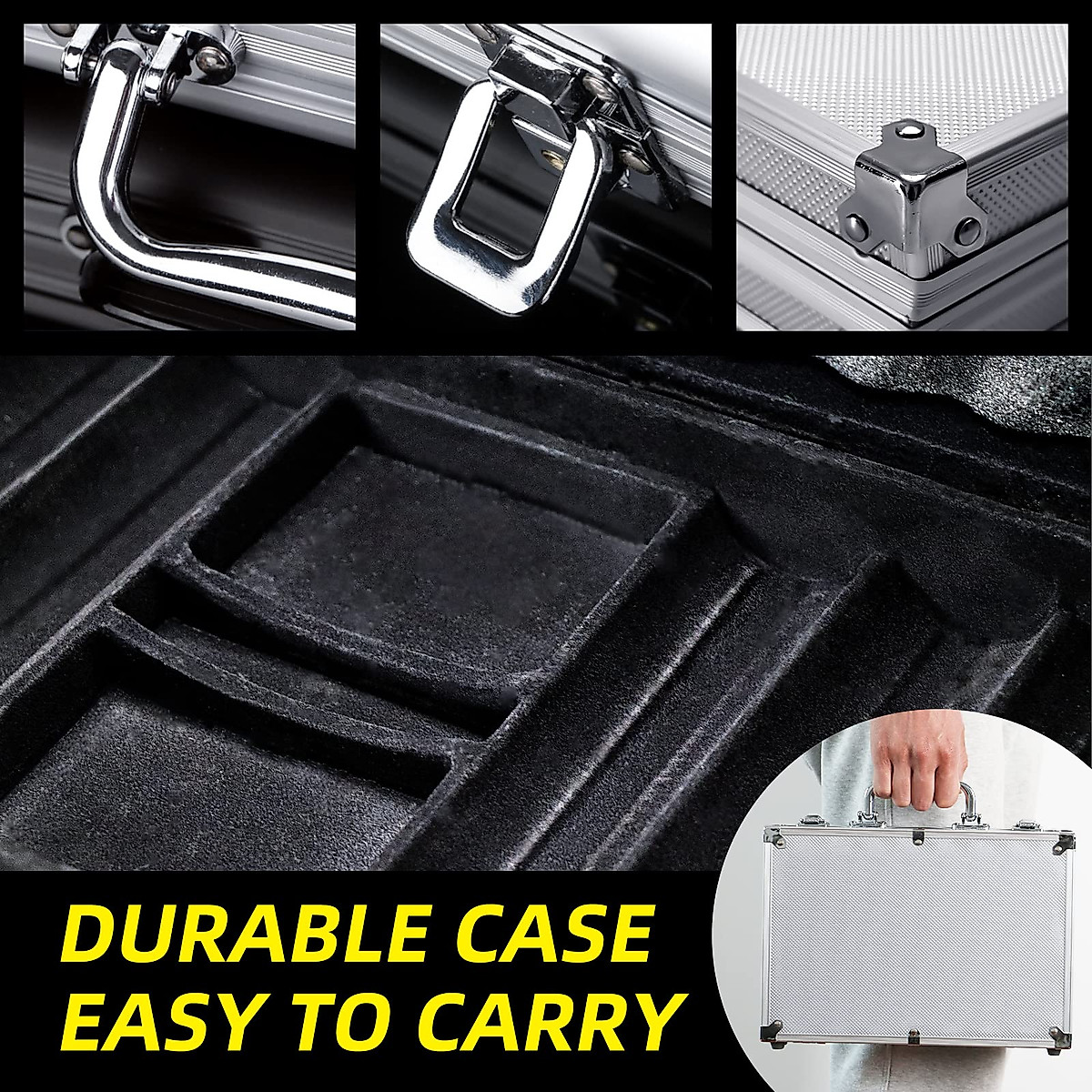 NOLIE Casino Poker Chip Set 200 PCS with Reinforced Aluminum Case for Gambling(11.5 Gram)