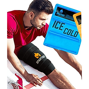 Sparthos Sacroiliac Si Hip Belt [Size Regular - Black] Ice Packs for Injuries [Size Large + Cover]