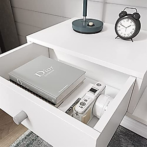 HIGOH Bedside Table Wall Mounted Bedside Table, Floating Bedside Table with Drawer Storage Cabinet for Living Room Bedroom