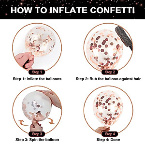 Rose Gold and Black Birthday Party Decorations with Happy Birthday Banner for Women Girls, Decor Set for Her, 16th 18th 21th 30th 40th 50th 60th 70th Supplies Balloons