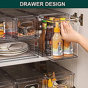 LALASTAR Fridge Organizer And Storage Clear, Large Refrigerator Organizer Bin with Pull-out Drawer, Pantry Organization and Storage, BPA Free, 1 Pack, 9.51QT