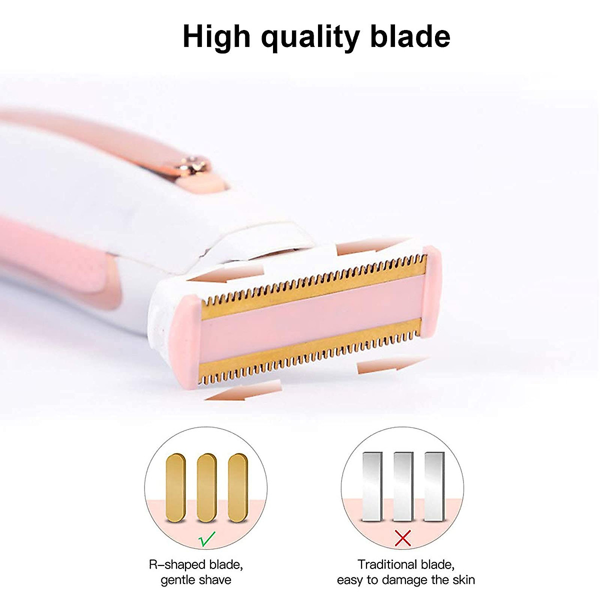 LinMei Razor Replacement Head Compatible for Finishing Touch Flawless Body Rechargeable Ladies Shaver and Trimmer with 3 Shaver Guide Combs, 2 Cleaning Brush, Bag