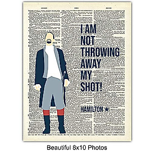 Lin-Manuel Miranda Merch - Alexander Hamilton Musical Merchandise - Motivational Wall Art - Patriotic Gifts - Inspirational Quotes Wall Decor - Office Wall Decor Posters - Broadway Gifts