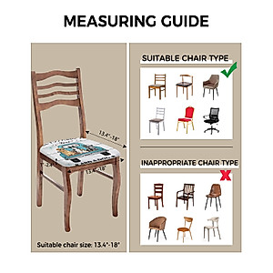 Blue Old Car with Kind of Puppies Seat Covers for Dining Chairs, Stretch Kitchen Chair Slipcovers, Retro Wooden Stripes Grain Dining Room Chair Covers Removable Office Chair Cover Protector Set of 6