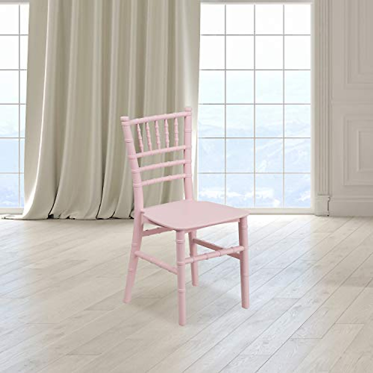 Flash Furniture Child’s Pink Resin Party and Event Chiavari Chair for Commercial & Residential Use