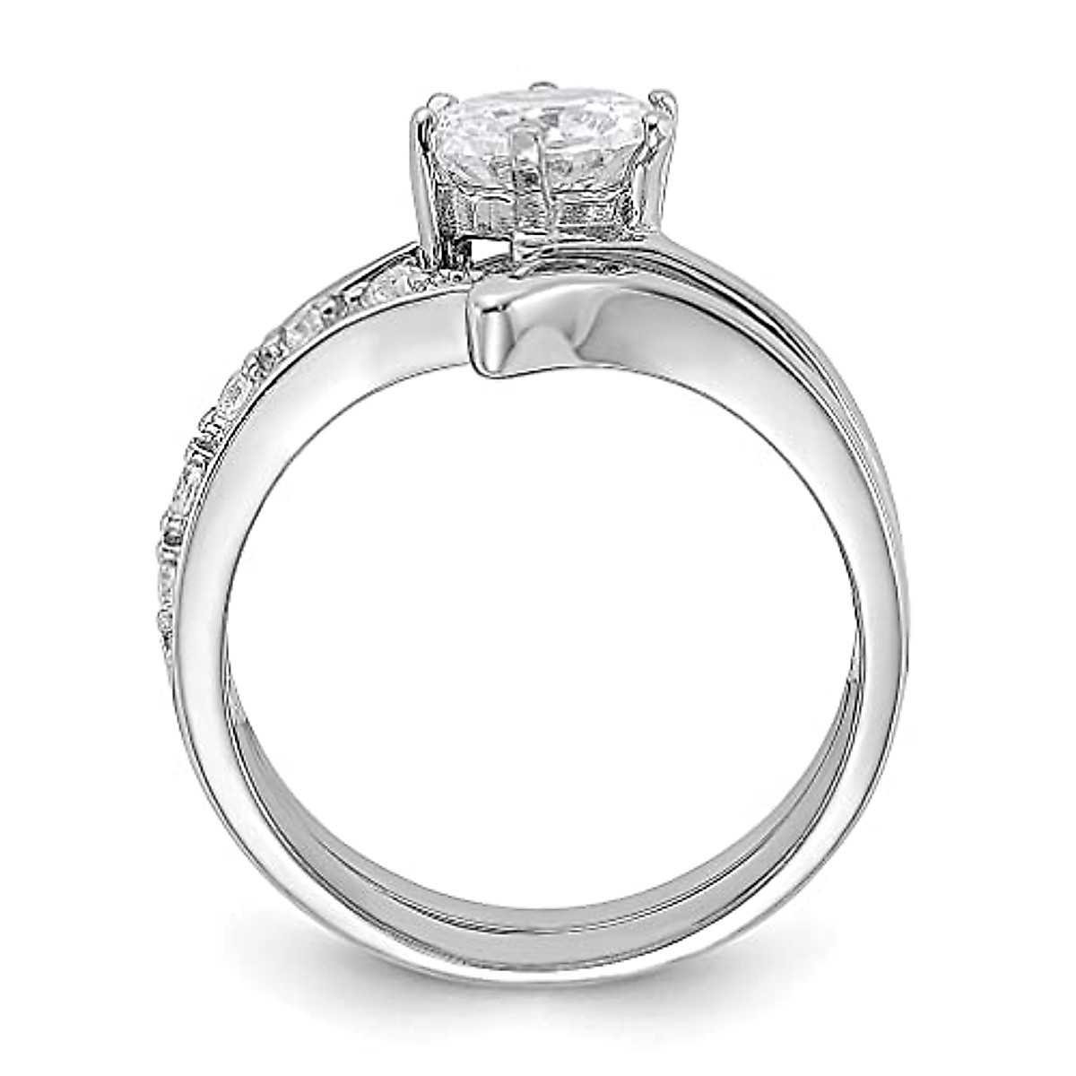 925 Sterling Silver 2 Piece Cubic Zirconia Cz Wedding Band Ring Set Fancy Engagement Fine Jewelry For Women Gifts For Her