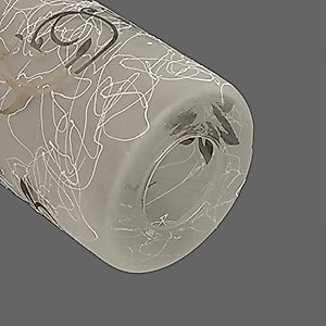 Voguad Electroplated Floral Pattern Replacement Glass Lamp Shade 2 Pack, Frosted Glass Light Cover for Light Fixture,Glass Shade for Wall Sconce,Kitchen Pendant Light,Bedside Lamp,1 5/8 Inch Fitter