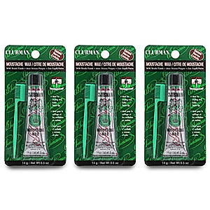 Clubman Moustache Wax Hang Pack Brown 0.5 oz x 3 packs