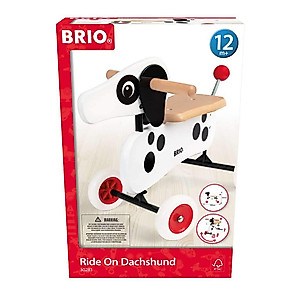 BRIO 30281 Dachshund Sausage Dog Ride Toddler Toy for Kids 12 Months and Up