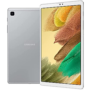 SAMSUNG 2021 Galaxy Tab A7 Lite 8.7” Inch 32 GB Wi-Fi Android 11 Touchscreen International Tablet Bundle – PU Leather Case, Screen Protector, Stylus and 32GB microSD Card [Silver]