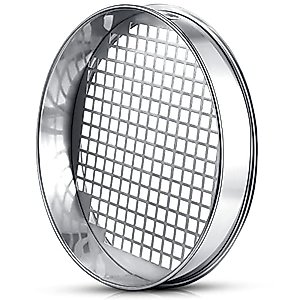 Youyole 11.81 Inch Sand Sifter Sieve for Gardening Garden Dirt Rocks Stainless Steel Soil Riddle Mesh Filter Compost Screen 12.5 mm in Hole Size Bonsai Tool, silver