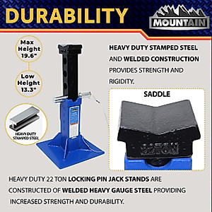 22-Ton HD Locking Pin Jack Stands (Pair)