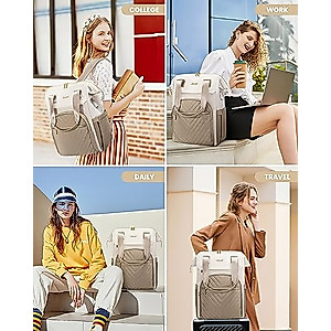 LOVEVOOK Laptop Backpack for Women, 15.6 Inch Work Laptop Bag，Waterproof Teacher Nurse Bag with USB Port,Fashion Travel Bag Business Computer Backpack Purse