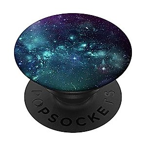 Galaxy Universe Star Cluster Cosmic Aqua Nebula PopSockets PopGrip: Swappable Grip for Phones & Tablets