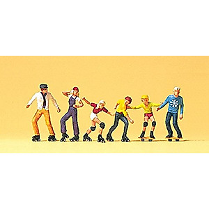 Preiser 10074 Pedestrians Roller-Skaters & Skateboarders Package(6) HO Model Figure