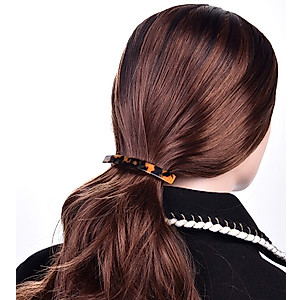 Fsmiling Hair Barrettes for Women French Hair Barrette Clip Large Acetate Hair Clips Barrette No Slip Hair Accessories 4-Pack