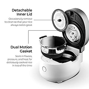 CUCKOO CRP-MHTR0309F | 3-Cup (Uncooked) Twin Pressure Induction Heating Rice Cooker | 11 Menu Options: High/Non-Pressure & More, Made in Korea | White, 3 Cups
