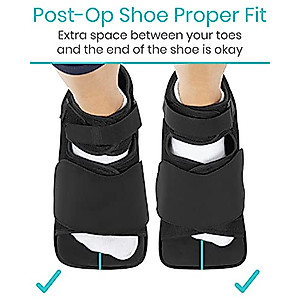 Vive Post Op Shoe - Lightweight Medical Walking Boot with Adjustable Strap - Orthopedic Recovery Cast Shoe for Post Surgery, Fractured Foot, Injured Toes, Stress Fracture, Sprains - Left or Right Foot