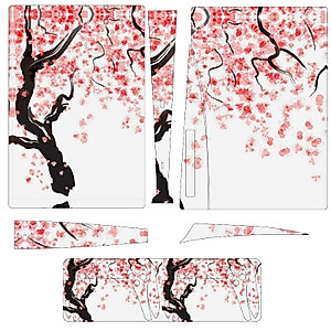 AoHanan Cherry Tree Blossom 5 Skin Controller Accessories Cover Skins Anime Vinyl Cover Sticker Full Set for 5 Disc Edition