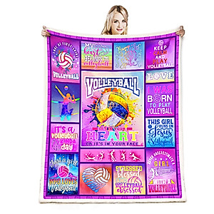 Volleyball Gifts for Teen Girls, Volleyball Blanket Gifts, Best Team Gifts for Volleyball Players, Volleyball Gift Ideas, Soft Warm Cozy Fuzzy Throw Blanket for Home Couch Sofa Bed 50"x 60"