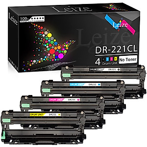 Leize Compatible Drum Unit Replacement for Brother DR221 DR221CL DR-221CL use for MFC-9130CW MFC-9330CDW MFC-9340CDW HL-3140CW HL-3170CDW HL-3180CDW HL-3150CDN DCP-9020CDN Printer [4 Pack- KCMY]