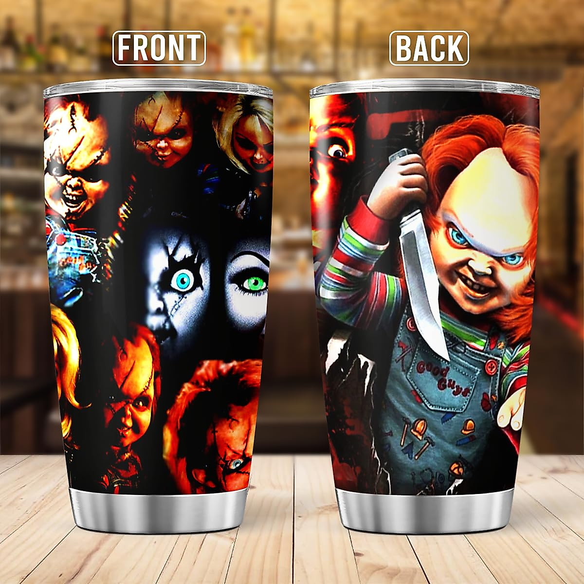 Tumbler Chucky Travel Stainless 20 30 Oz Hot Insulated Coffee Iced Steel Tea Office