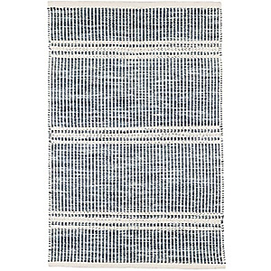 Dash and Albert Malta Wool Area Rug - 2' x 3' Blue - Coastal Charm Handwoven Wool Accent Rug - Durable, Lightweight, Easy to Clean