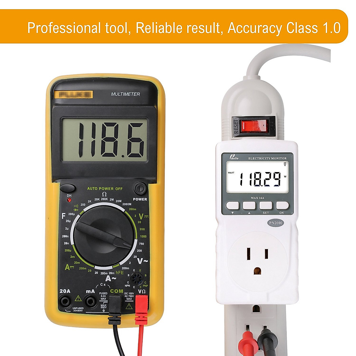 Poniie PN2000 Plug-in Kilowatt Electricity Usage Monitor Electrical Power Consumption Watt Meter Tester