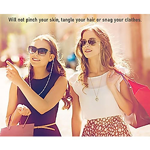 SAM & LORI Eyeglass Chain Women Glasses Strap Holder Necklace Reading Stylish Cord Sunglass Mask Lanyard Around Neck Rose Gold Jewelry Accessory Kawaii Beaded Eyewear Cute String Fashion Pearl Vintage