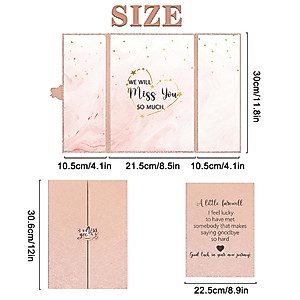 DARUNAXY Rose Gold Farewell Party Decorations for Women, We Will Miss You Very Much Alternative Signature Guest Book Going Away Gifts Signing Card Board for Retirement Graduation Party Supplies