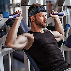 Obacle Headbands for Men Women Sweat bands Headbands Non Slip Thin Lightweight Breatheable Head Band Outdoor Sports Workout Yoga Gym Running Jogging (Elastic Band, 4 Pack Black-Gray Blue Red Green)