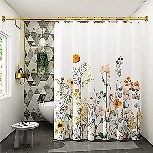 YEZEX Shower Curtain Set with 12 Hooks - Waterproof Polyester Fabric Shower Curtains for Modern Home Bathroom Decorations, Machine Washable, 72"x78"
