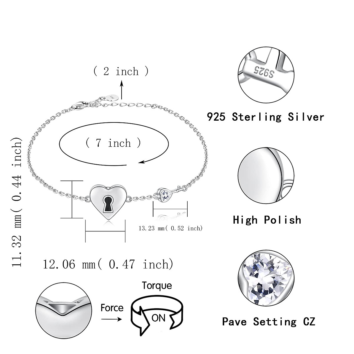 Love Heart Padlock Urn Bracelet - Sterling Silver Always in My Heart Ashes Keepsake Memorial Locket Cremation Jewelry Gifts for Women Loss Loved Ones