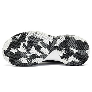 Slow Man High Top Men's Basketball Shoes Breathable Non-Slip Outdoor Running Shoes Cushioned Fitness Shoes Gym White/Black