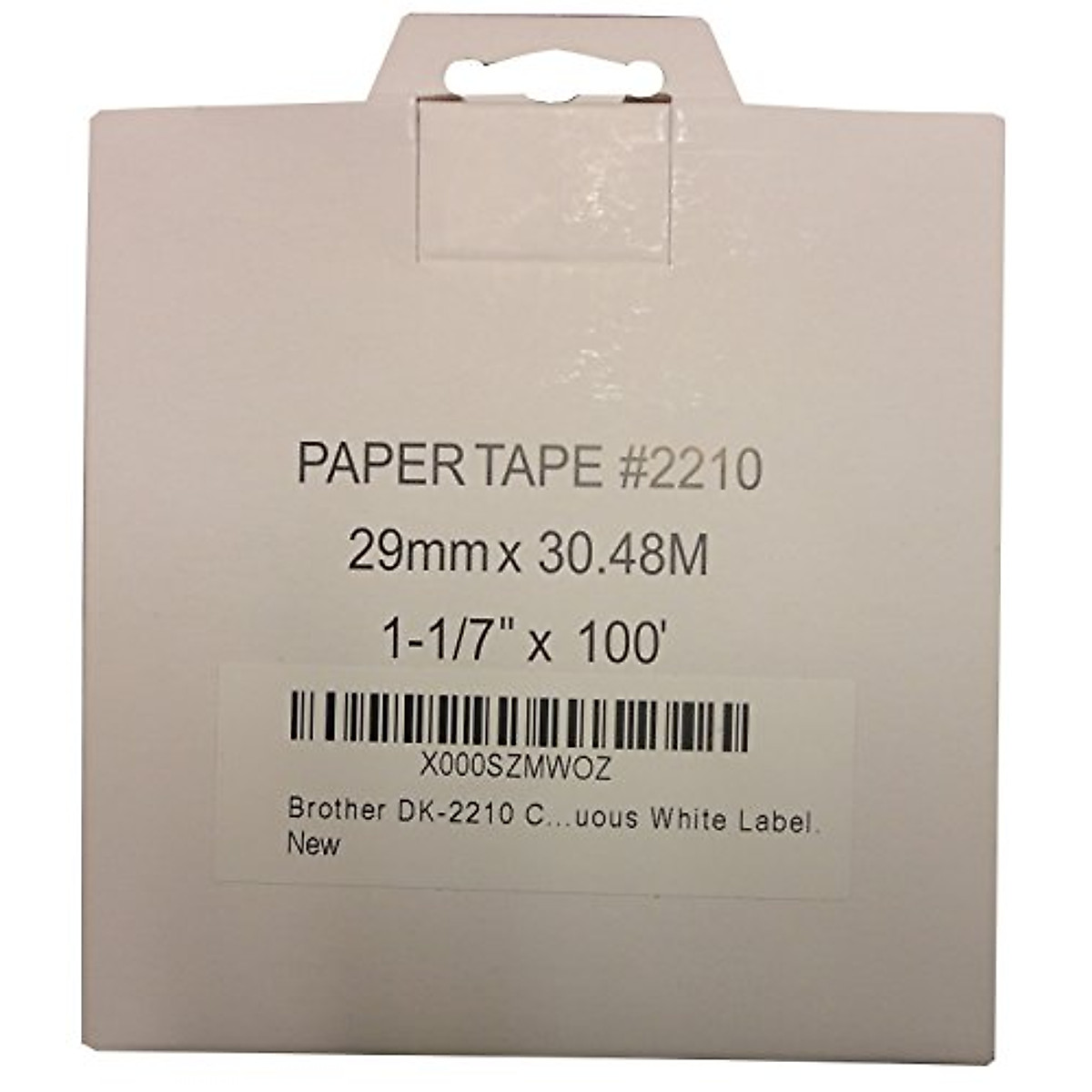 PAR 70 DK-2210, Compatible with Brother DK-2210 1-1/7" x 100' (29 mm x 30.48 m) Continuous White Label. (1 Roll)