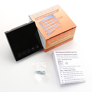 Wengart® WiFi Smart Thermostat WG603,Heat Only AC90-240V Max3A 2.4GHz Wi-Fi APP TUYA for Radiant Floor Heating,Compatible with Alexa Echo/Google Home Black