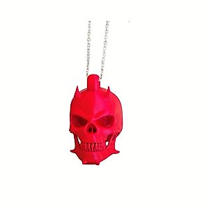 Skeleton Skull Car Accessory Miror Accesory 3 * 2 * 2,5" (Red)