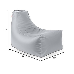 Jaxx Juniper Premium Vinyl Classroom Bean Bag Chair, Submarine Grey