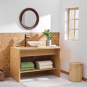 Vessel Sink Faucet Single-Handle with Pop Up Drain Assembly and Supply Hose Lead-Free Lavatory Waterfall Bathroom Faucets Mixer Tap Deck Mounted Oil Rubbed Bronze