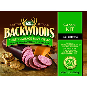 LEM Products Backwoods Trail Bologna Cured Sausage Seasoning Kit, Ideal for Wild Game and Domestic Meat, Seasons Up to 20 Pounds of Meat, 15.2 Ounce Package with Pre-Measured Cure Packet Included