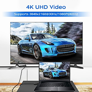 QINGLER 4K Displayport to HDMI Cable 6 Feet 2-Pack, Display Port (DP) to HDMI Adapter Male to Male Cord Converter for PC to HDTV, Monitor, Projector