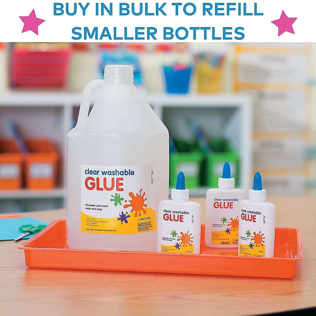 Clear Glue, 1 Gallon, Classroom, Art and Science Supplies, Great for Crafts, Slime and DIY at Home Projects