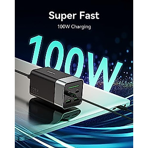 MOKiN 120W USB C Charger Block, 4 Port GaN+ Fast Desktop Charger, Laptop Power Adapter for iPhone 15/15 Pro/15 Plus/15 Pro Max, Galaxy S23, iPad Pro, MacBook Pro, Dell XPS 13, Lenovo ThinkPad.
