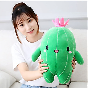 NatureMan Cactus Stuffed Plant Plush Toy with Smile Face Super Cute Soft Cactus Plush Pillow Creative Plush Plant Cactus Decoration Great Birthday Gift for Kids Girls Boys (Small)