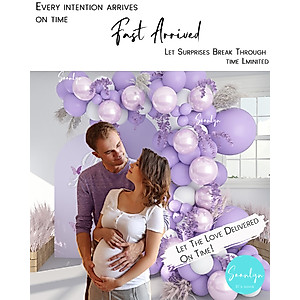 Soonlyn Purple Balloon Arch Kit 12ft 12In Lavender Butterfly Balloon Arch Garland Kit 12pcs Butterfly Stickers Female Gift for Birthday,Wedding,Bridal Shower