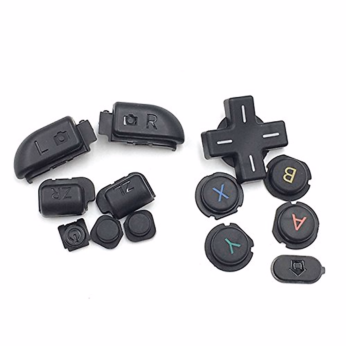 (Black) Replacement L R ZR ZL Button Full Buttons Kit D Pad ABXY Home Power for Nintendo New 3DS XL New 3DS LL