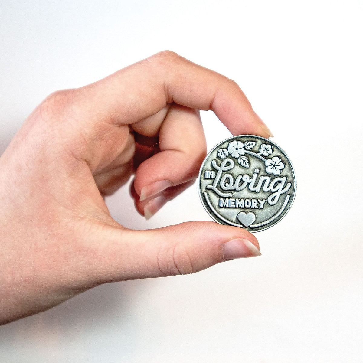 in Loving Memory Memorial Gift, Bereavement Love Expression Coin, Pocket Sympathy Worry Stone Coin for Grieving & Remembrance, EDC Reminder Coin, Never Forgotten Token of Encouragement