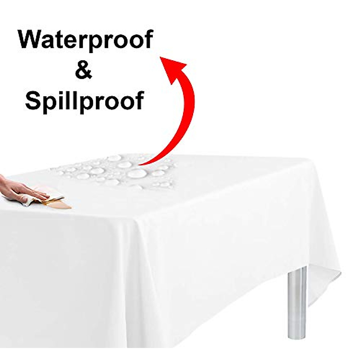 Sonluma 6 Pack 108" X 54" White Premium Disposable Plastic Tablecloth for 8ft Long Rectangle Tables, Waterproof Covers for Indoor or Outdoor Events & Parties